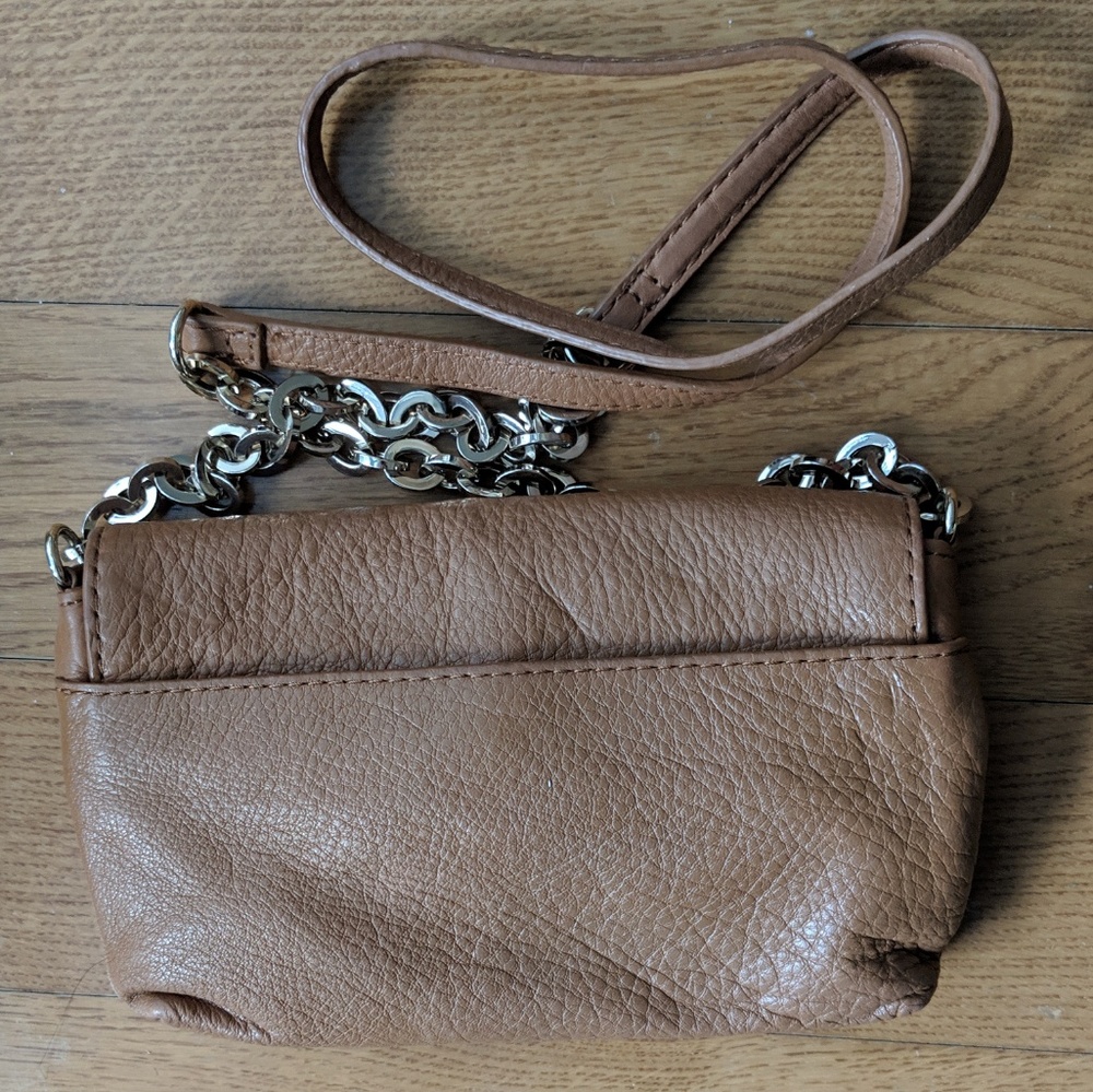Calvin Klein Modena Leather Tan Crossbody Bag - Gem